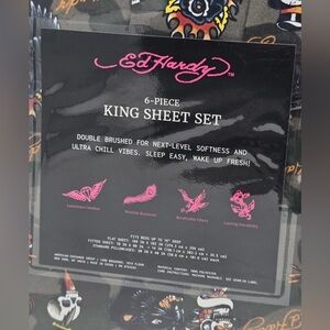 Ed Hardy | Bedding | Ed Hardy Skull Camouflage 6 Piece King Sheet Set ...